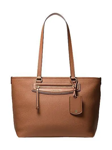 Michael Kors Jet Set Travel Medium Pebbled Leather Tote Bag - Brown