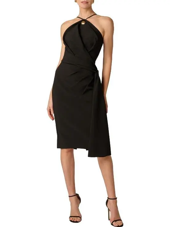 Aidan Mattox Crepe Sheath Dress - Black
