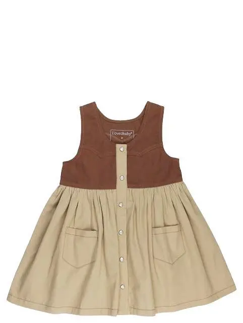 L'OVEDBABY Organic Cotton Western Dress - Oatmeal