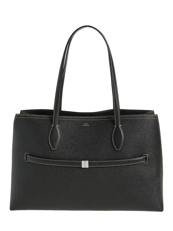 TOTEME Lounge Belted Leather Tote - Black