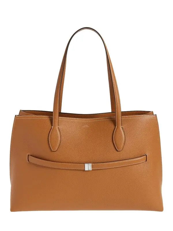 TOTEME Lounge Belted Leather Tote - Tan