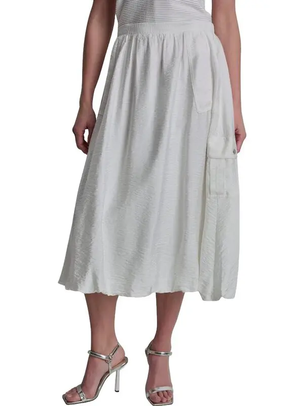 Dkny Bubble Cargo Midi Skirt - Ivory