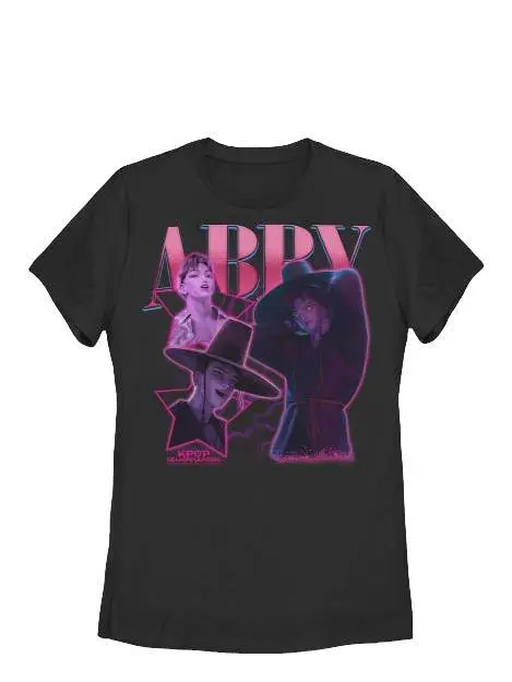 KPOP DEMON HUNTERS Abby Saja Collage Graphic T-shirt - Black