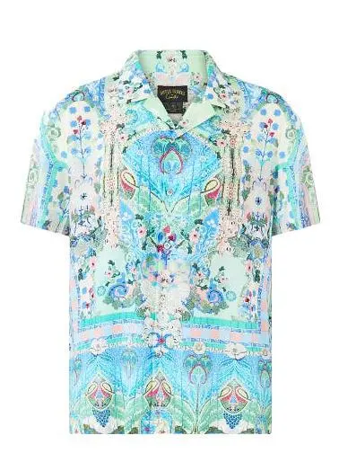 Camilla Short Sleeve Camp Collared Shirt - Midsummer Mosaics