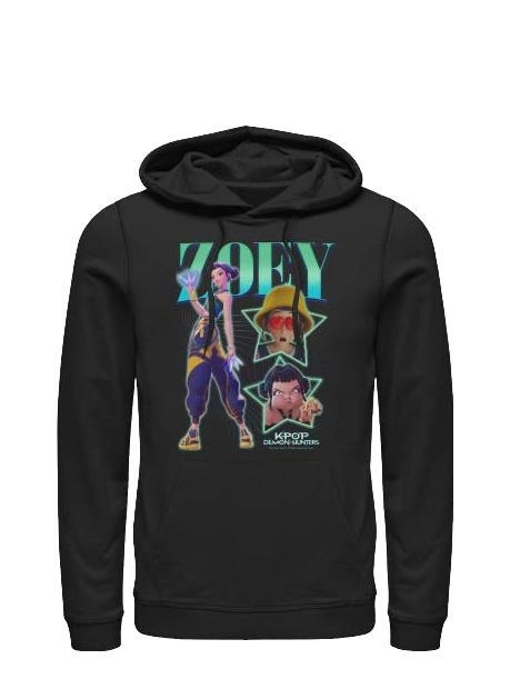 KPOP DEMON HUNTERS Zoey Super Star Logo Hoodie - Black