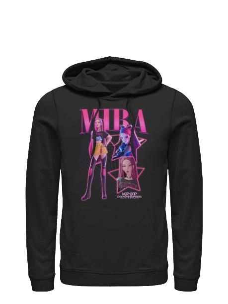 KPOP DEMON HUNTERS Mira Super Star Logo Lightweight Hoodie - Black