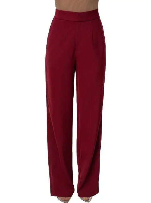 JLUXLABEL Woven Straight Leg Pant - Burgundy