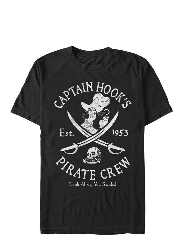 PETER PAN Captain Hook's Pirate Crew Short Sleeve Graphic T-shirt - Black