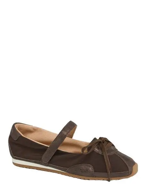 J/SLIDES NYC Pavia Mary Jane Sneaker - Dark Brown