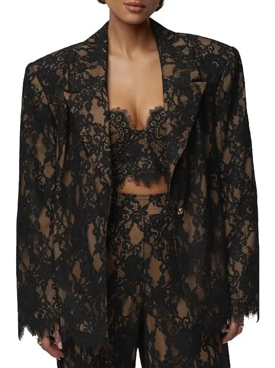 JLUXLABEL Lace Blazer - Black