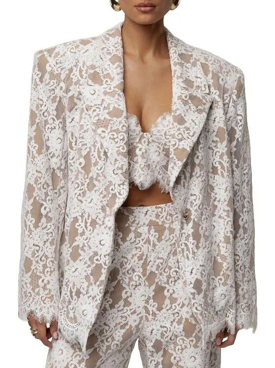 JLUXLABEL Lace Blazer - White