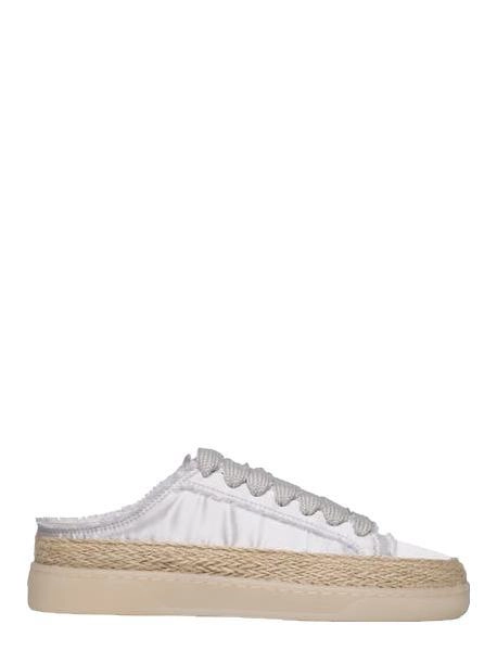 J/SLIDES NYC Henlen Satin Mule Sneaker - Silver