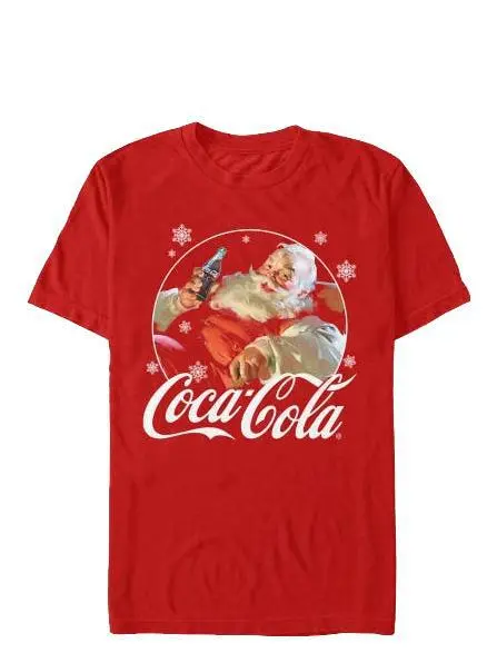 COCA COLA Santa Snow Cola Graphic T-shirt - Red