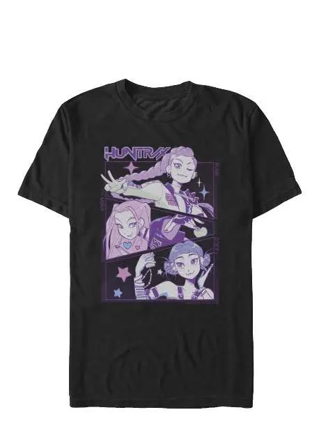 KPOP DEMON HUNTERS Huntrix Group Panels Graphic T-shirt - Black