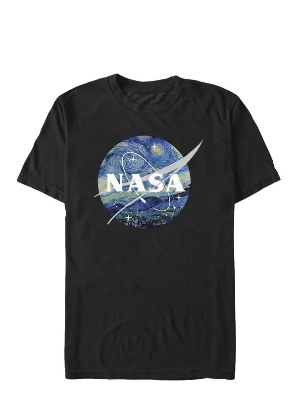 NASA Starry Night Logo Short Sleeve Graphic T-shirt - Black