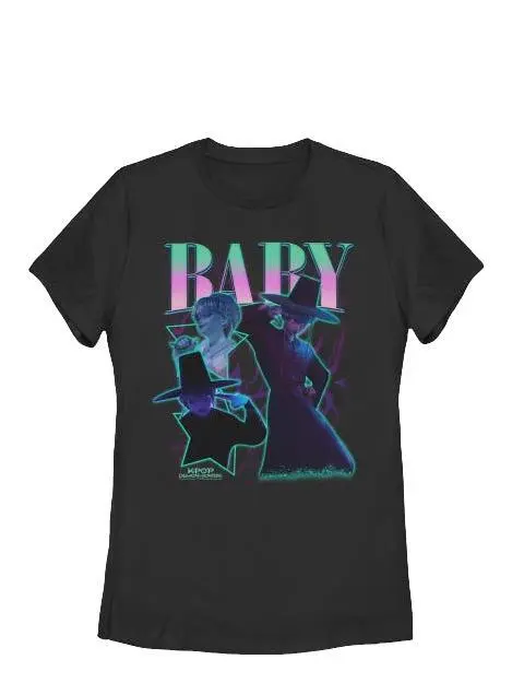 KPOP DEMON HUNTERS Baby Saja Collage Graphic T-shirt - Black