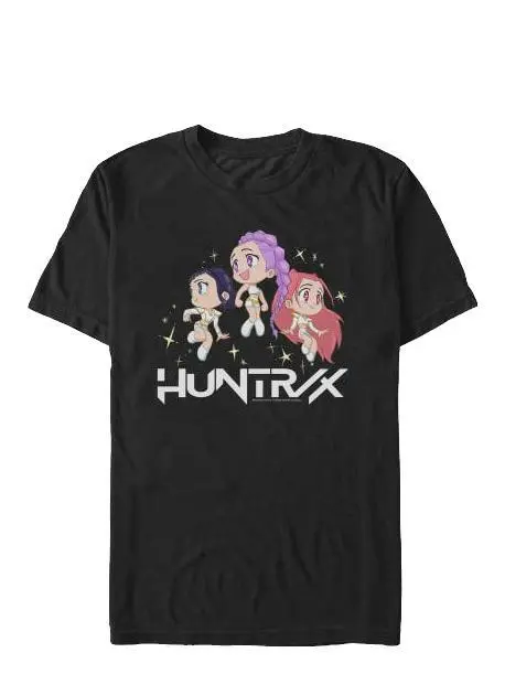KPOP DEMON HUNTERS Chibi Trio Huntrix Graphic T-shirt - Black