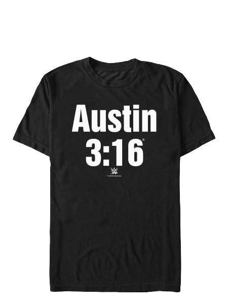 WWE Stone Cold Steve Austin 316 White Logo T-shirt - Black