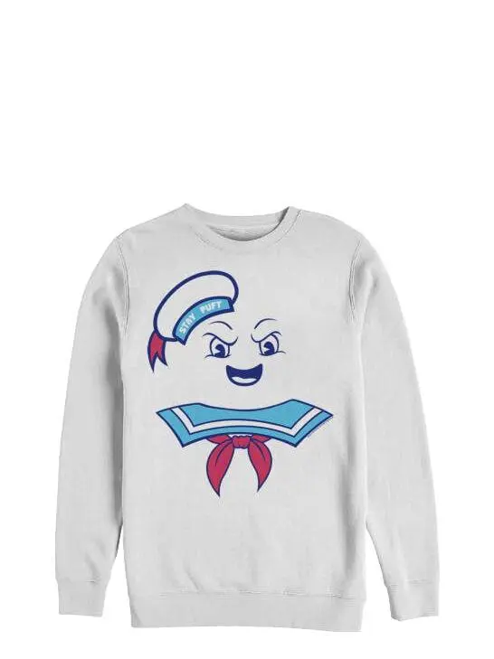 GHOSTBUSTERS Stay Puft Marshmallow Face Crewneck Sweatshirt - White