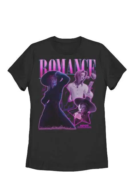 KPOP DEMON HUNTERS Romance Saja Collage Graphic T-shirt - Black