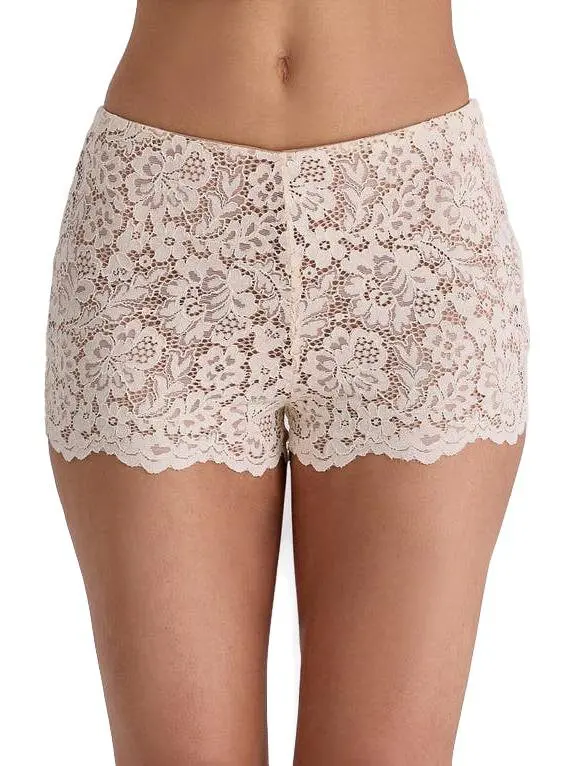 House Of Cb Margot Corded Lace Micro Shorts - Vintage Cream