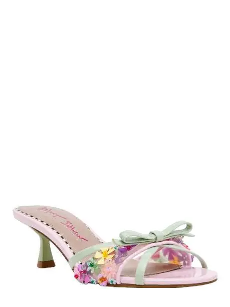 Betsey Johnson Shirley Kitten Heel Sandal - Pink Multi