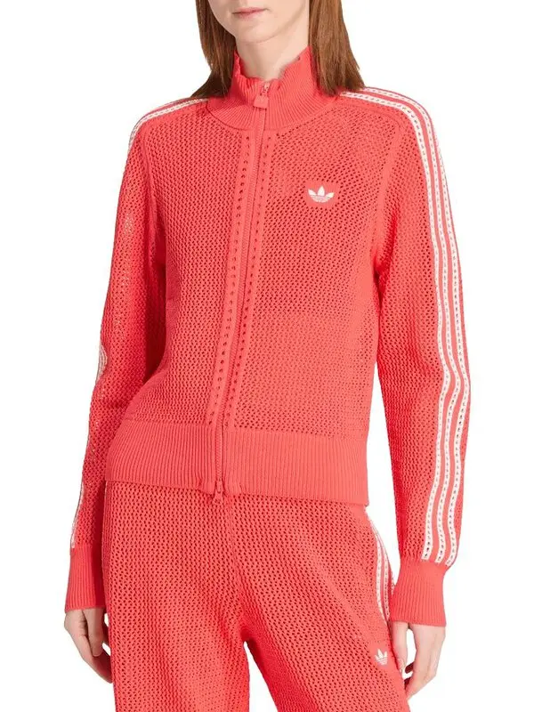ADIDAS ORIGINALS Open Knit Track Jacket - Semi Lucid Red