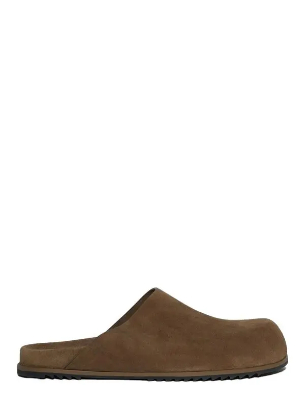 Rick Owens Granola Suede Mules - Brown