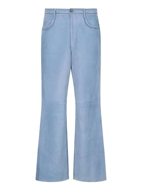Marni Ovine Leather Trousers - Light  Blue