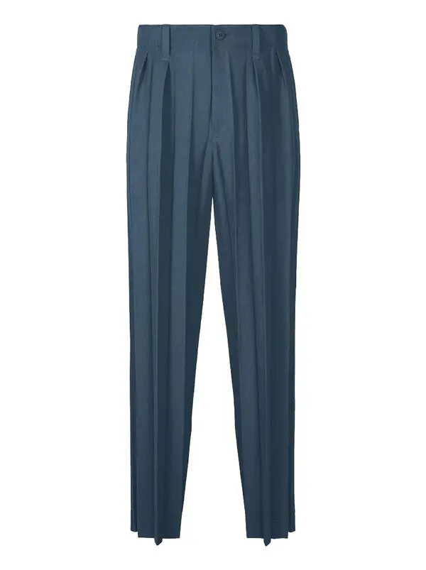 Issey Miyake Edge Ensemble Pleated Pants - Navy