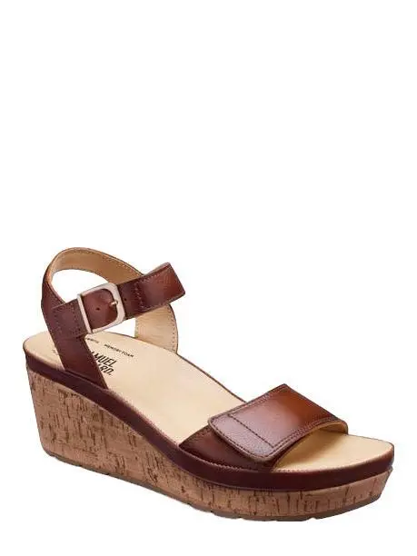 Samuel Hubbard Portola Two-strap Wedge Sandal - Cognac Leather