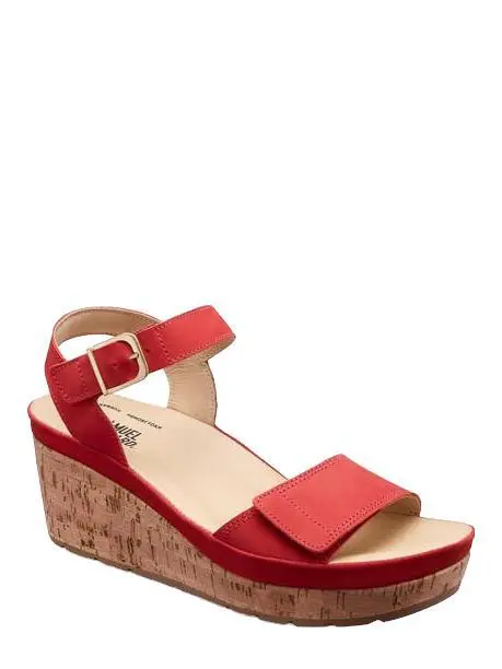 Samuel Hubbard Portola Two-strap Wedge Sandal - Red Nubuck