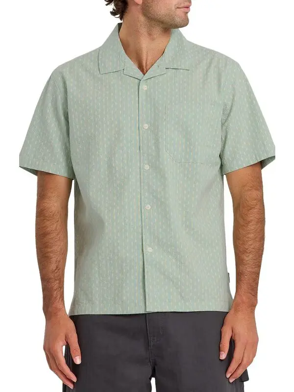Quiksilver Horizons Short Sleeve Cotton Seersucker Button-up Shirt - Blue Haze
