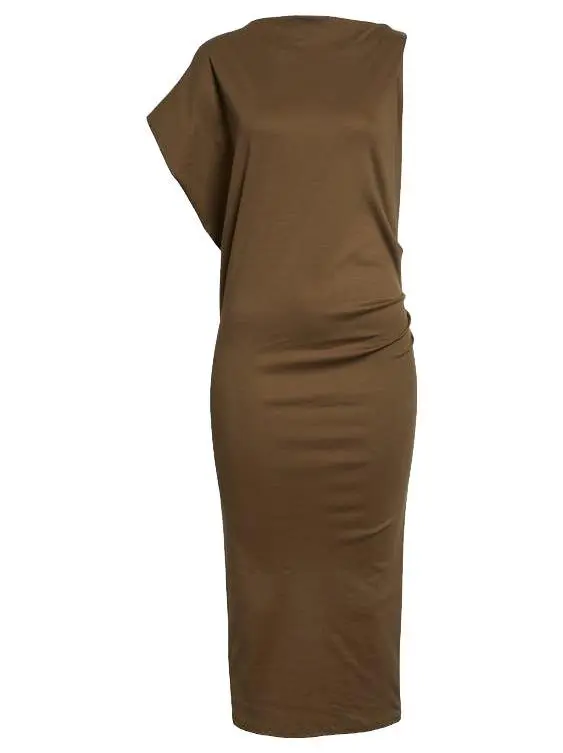 Jacquemus La Robe Draped Jersey Dress - Dark Khaki