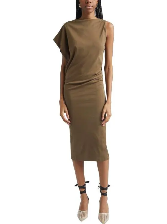 Jacquemus La Robe Draped Jersey Dress - Dark Khaki