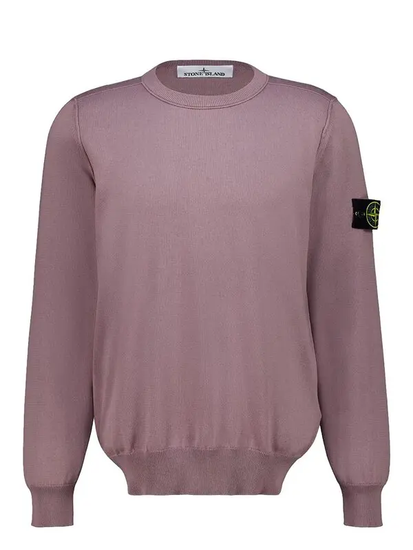 Stone Island Organic Cotton Crewneck Jumper - Purple