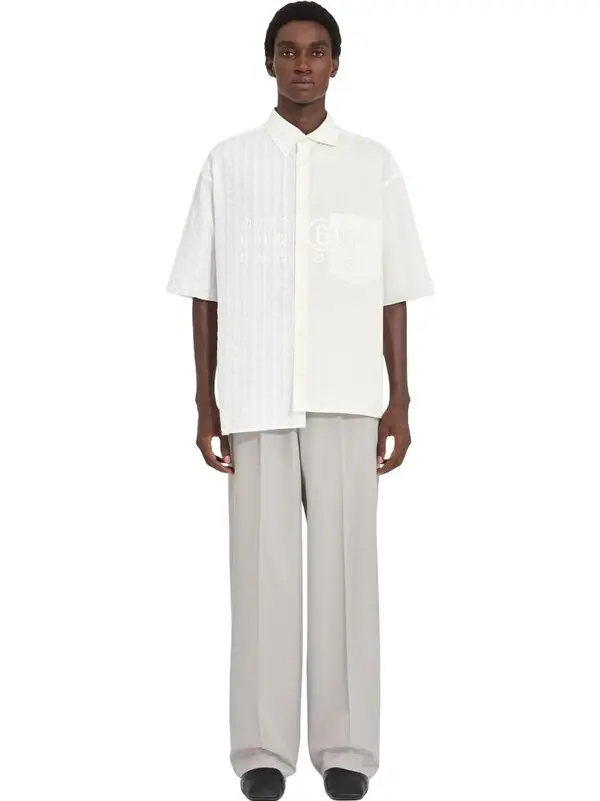 MAISON MARGIELA Two-tone Cotton Poplin Shirt - White