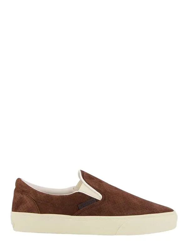 TOM FORD Perforated Suede Jude Slip-on Sneakers - Brown
