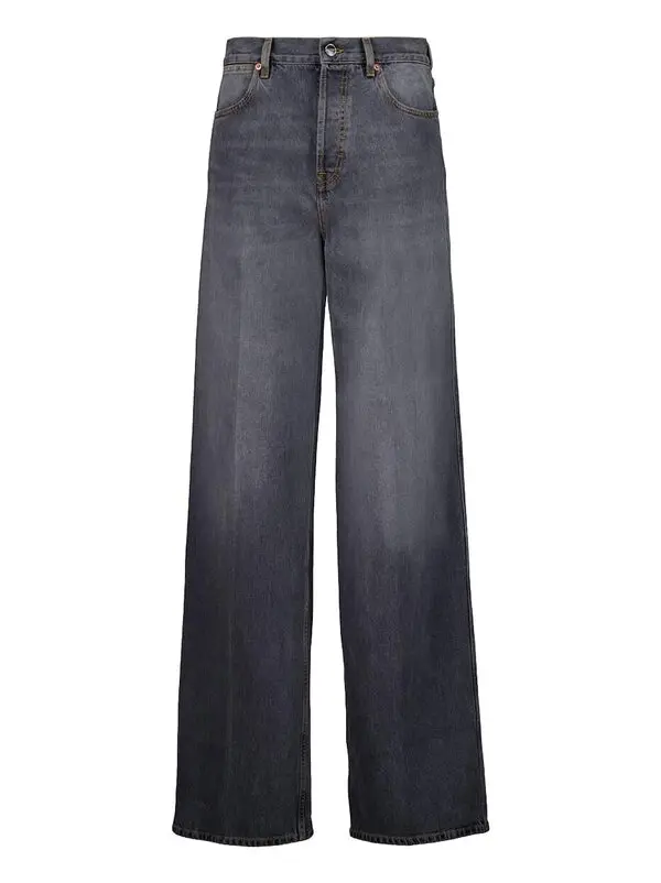 Gucci Dark Wide-leg Denim Trousers - Grey