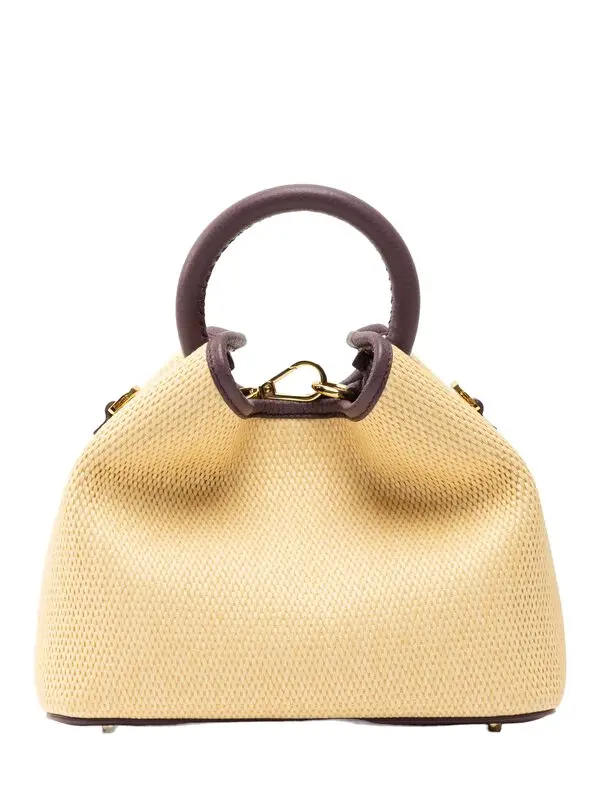 ELLEME Baozi Raffia And Leather Tote - Blackberry