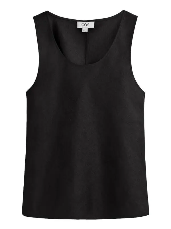 Cos Linen Tank Top - Black
