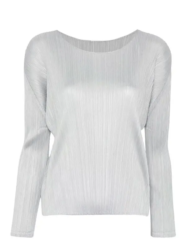 Issey Miyake Pleated Sleeveless Top - Grey