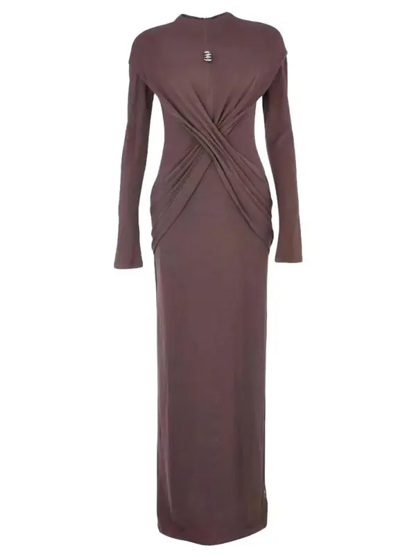 CHATS BY C.DAM Azora Draping Maxi Dress - Brown