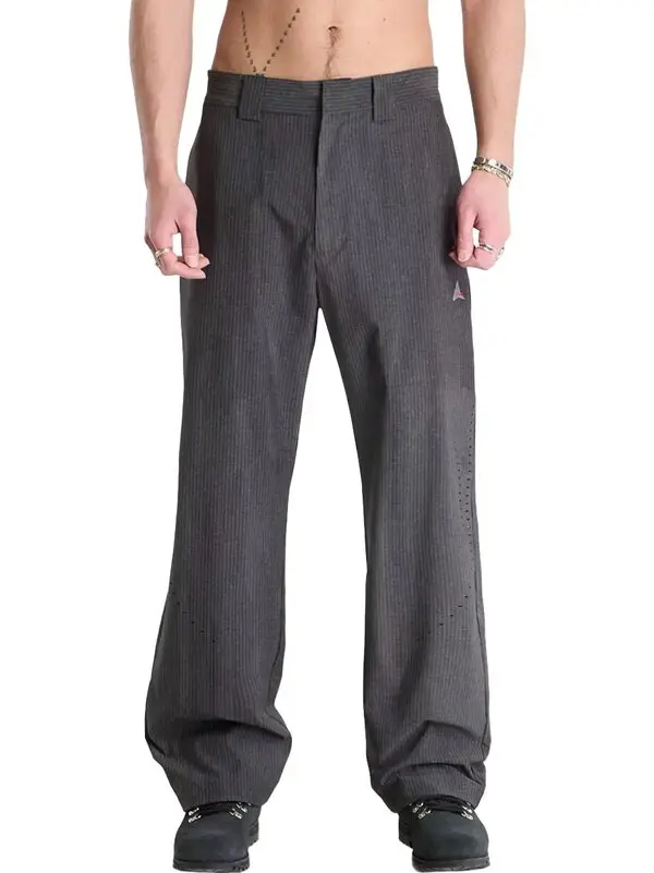 ROA Pinstripe Logo Trousers - Grey