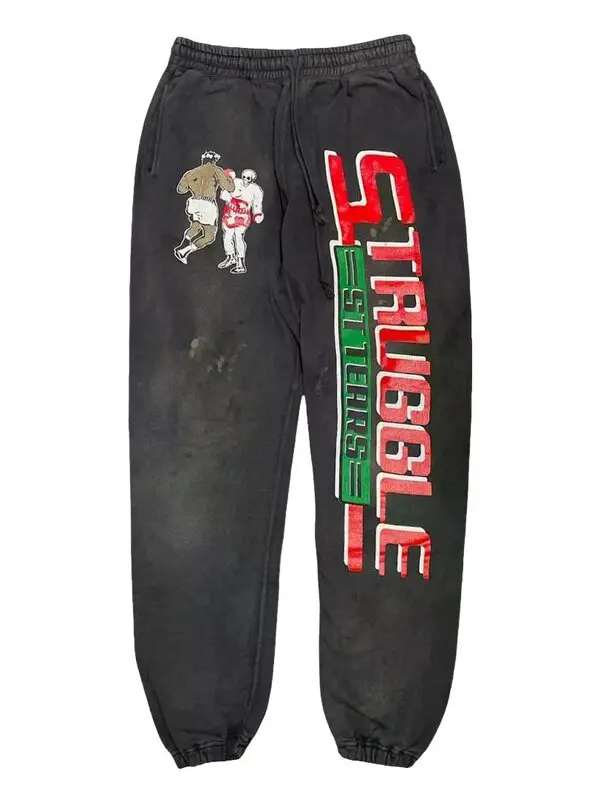 DENIM TEARS X Saint Michael Struggle Logo Sweatpants - Grey