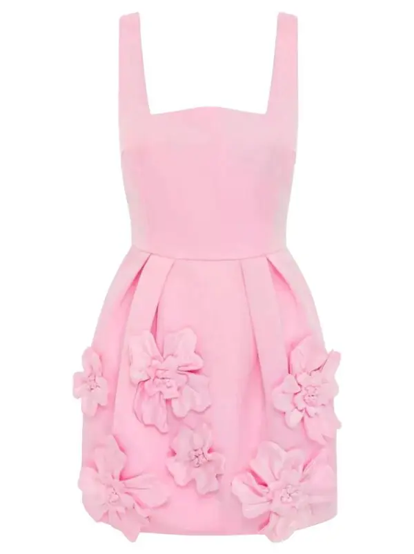 LEO LIN Floral-detail Mini Dress - Pink