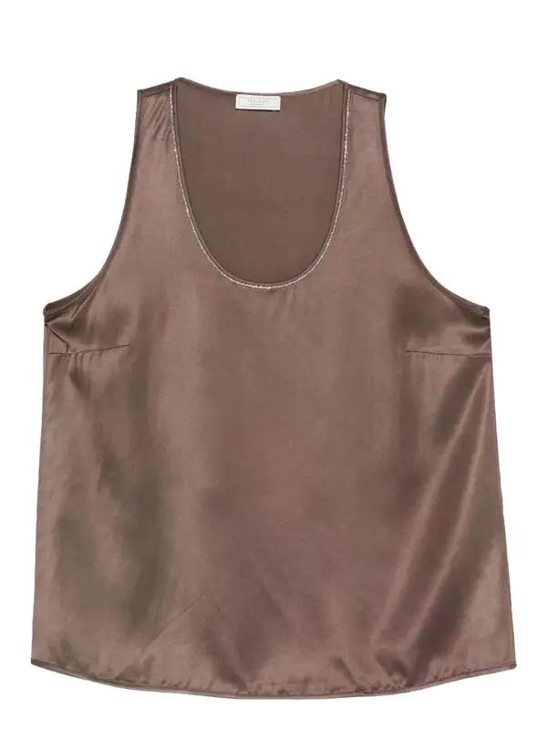 Peserico Sleeveless Scoop-neck Top - Brown