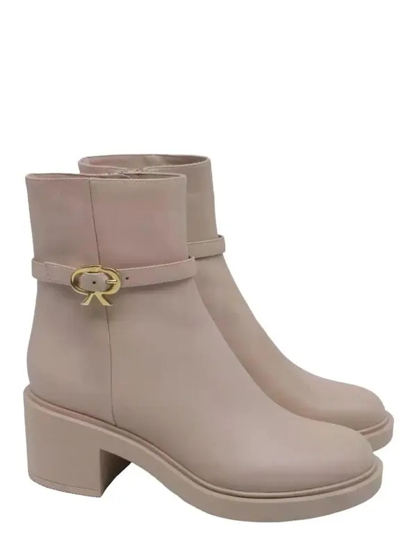 GIANVITO ROSSI Dumont Leather Ankle Boots - Neutrals