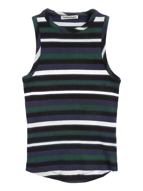 You Must Create Rainshine Striped Ribbed Vest - Black