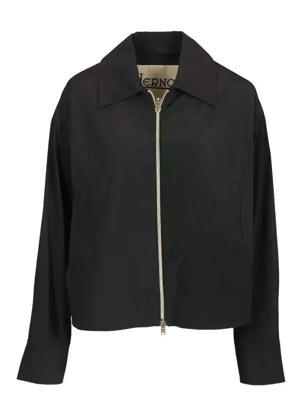 Herno Collared Zip Jacket - Black